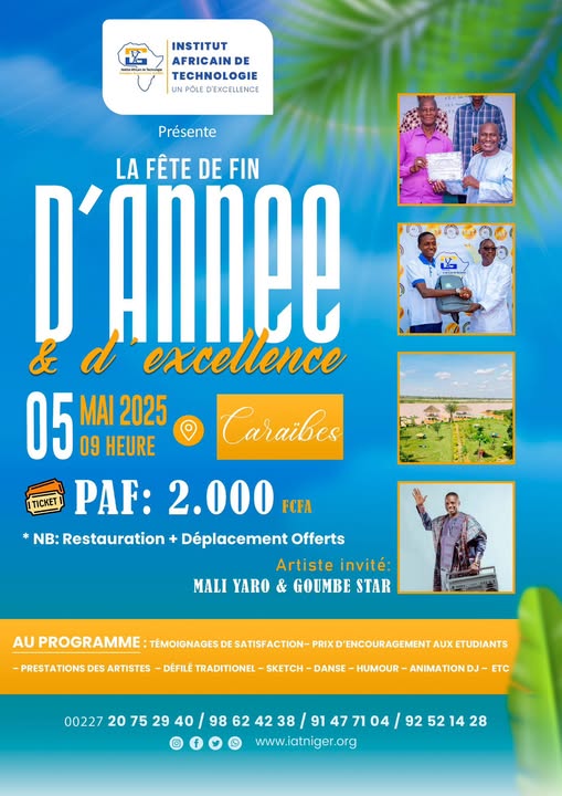 L’Institut Africain de Technologie (IAT) célèbrera sa fête de fin d ...